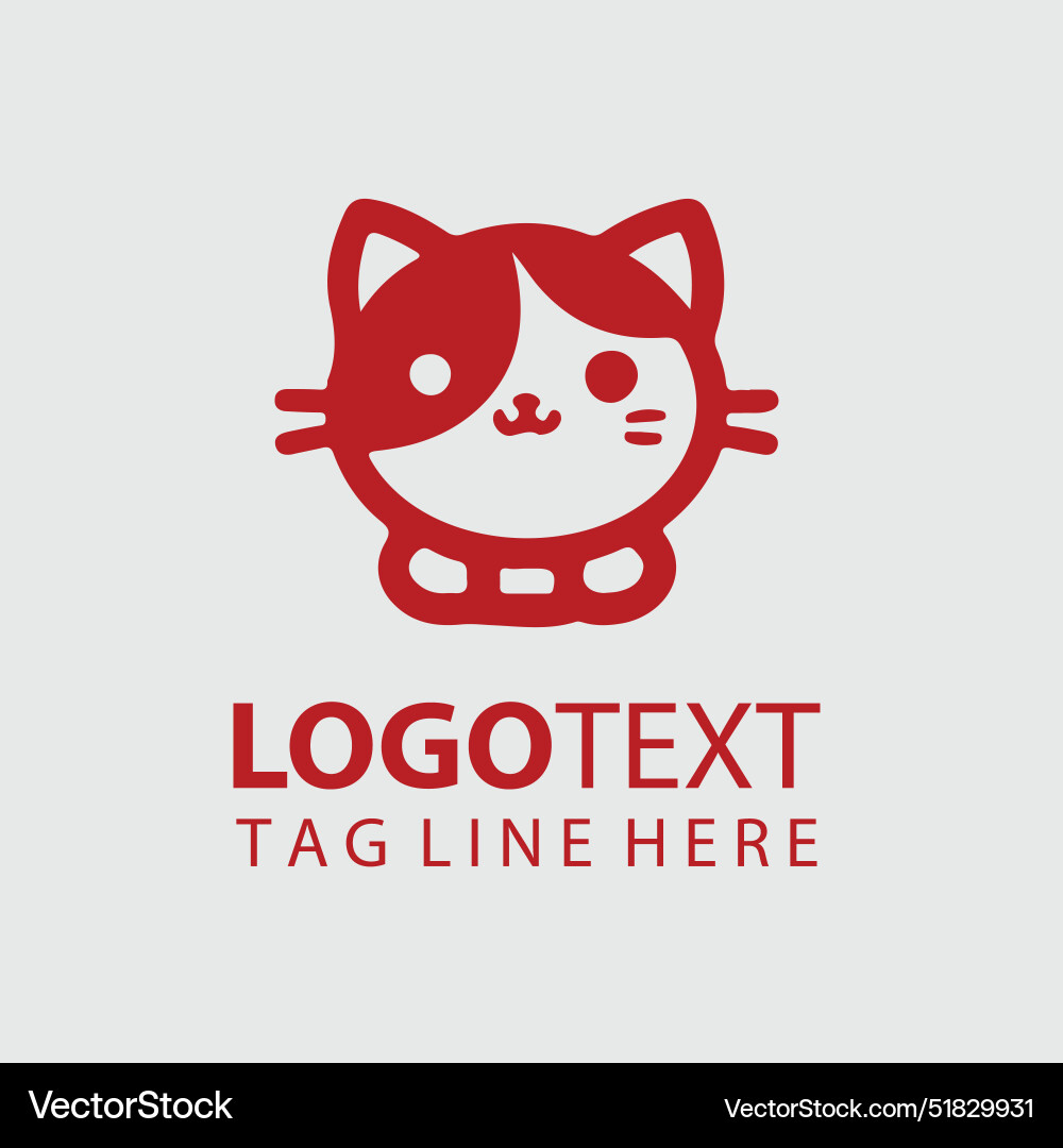 Cute kitty cat logo Royalty Free Vector Image - VectorStock