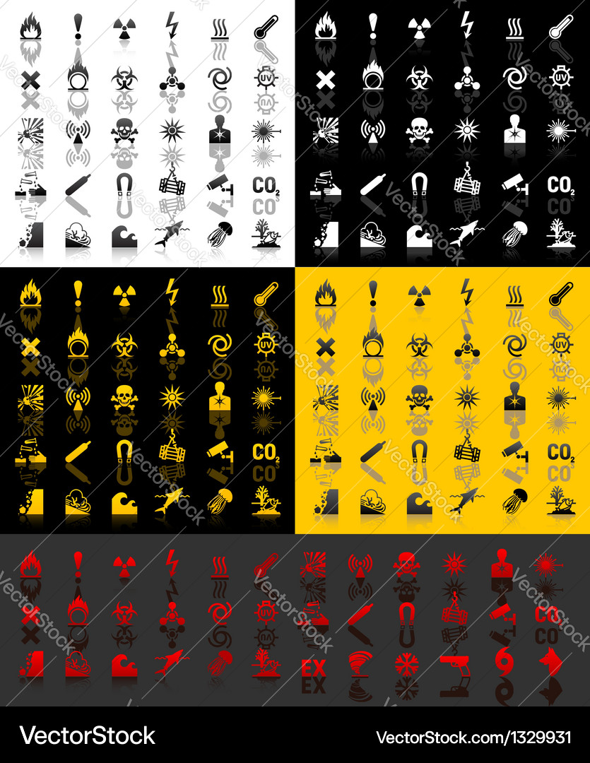 Danger Symbols - Warning Icons Royalty Free Vector Image