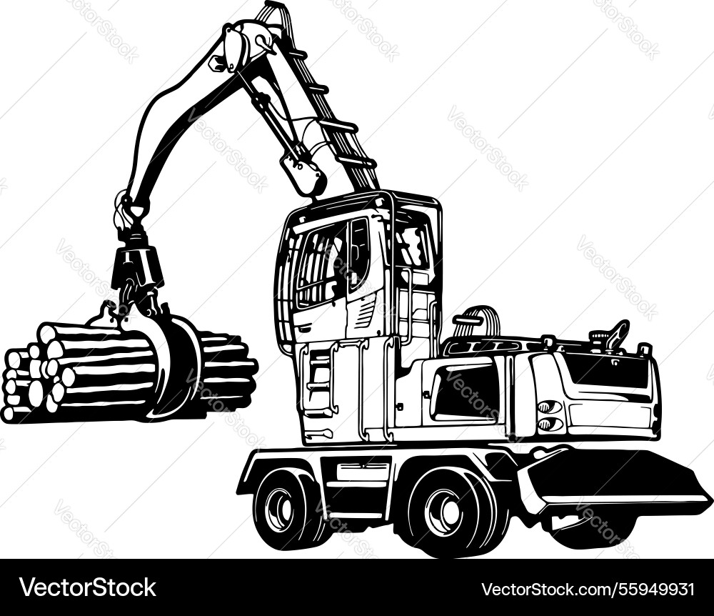 Log loader logging lh 35 - heavy equipment Vector Image