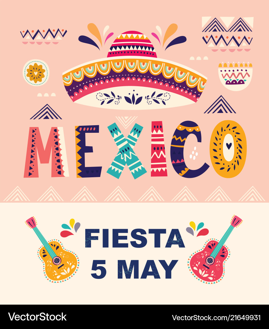 Mexican holiday 5 may cinco de mayo Royalty Free Vector