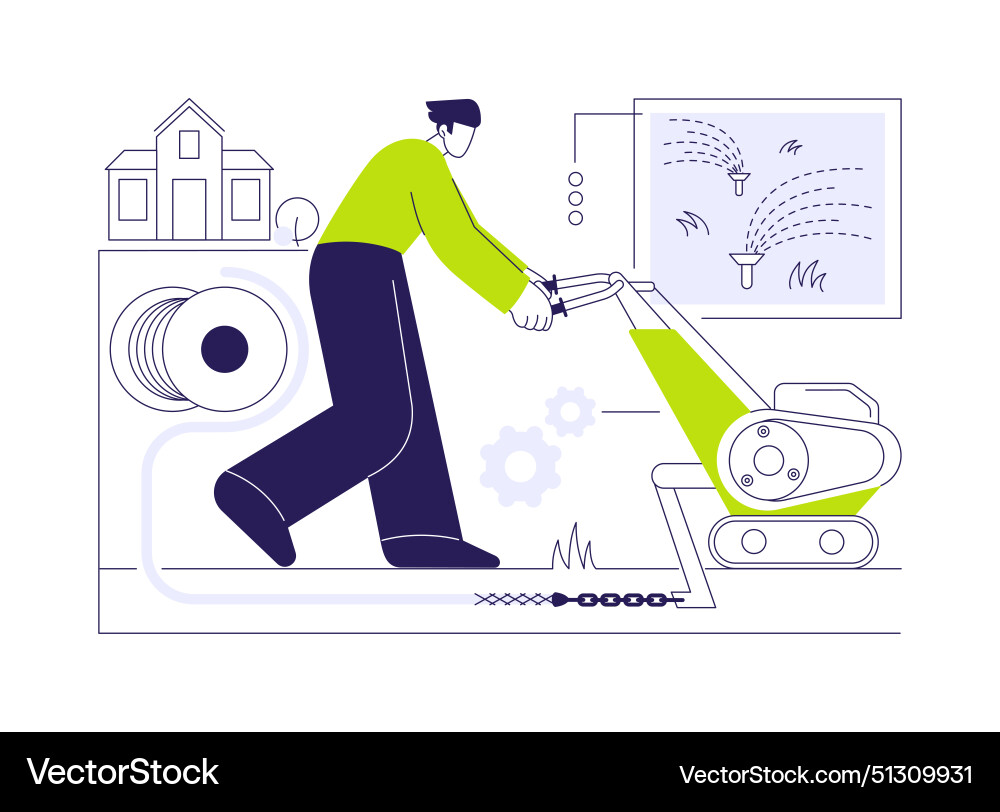 Pulling pipes abstract concept Royalty Free Vector Image