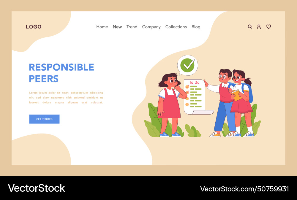 Responsible peers concept flat Royalty Free Vector Image