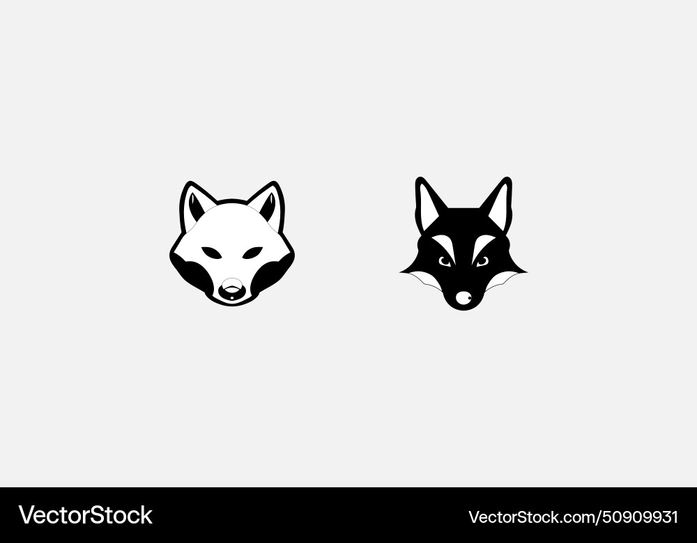 Stylish cross fox minimal icon design Royalty Free Vector