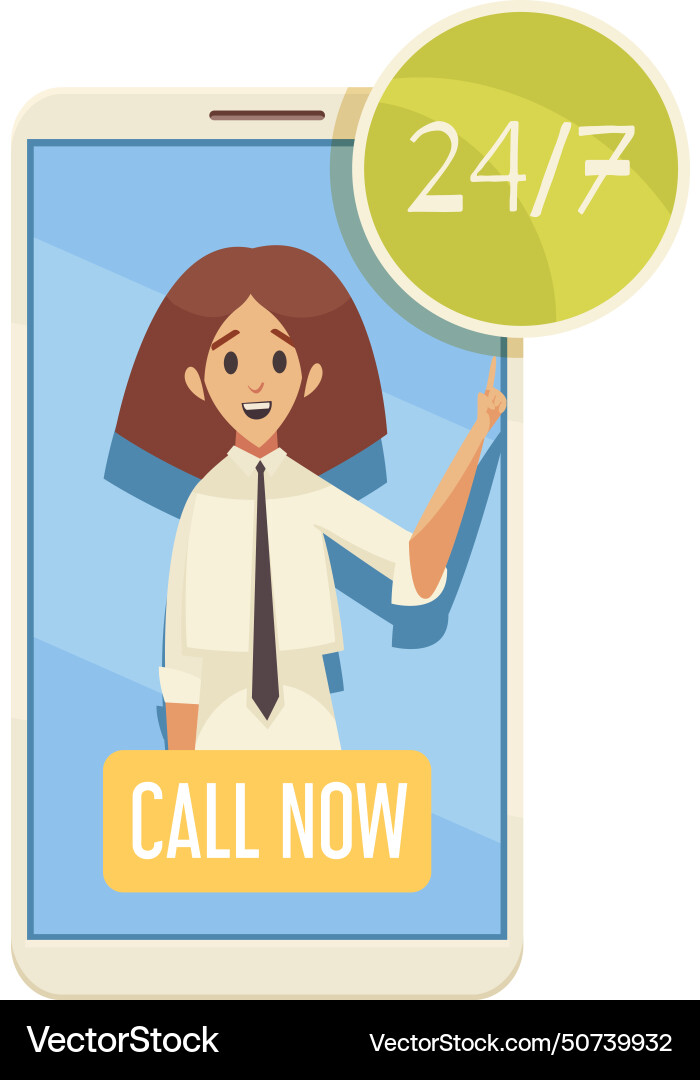 247 tech support composition Royalty Free Vector Image