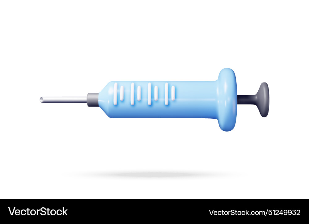 3d syringe icon isolated on white background Vector Image