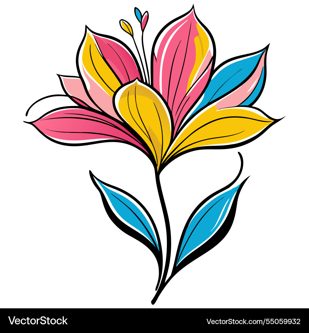 Beautiful color flower Royalty Free Vector Image