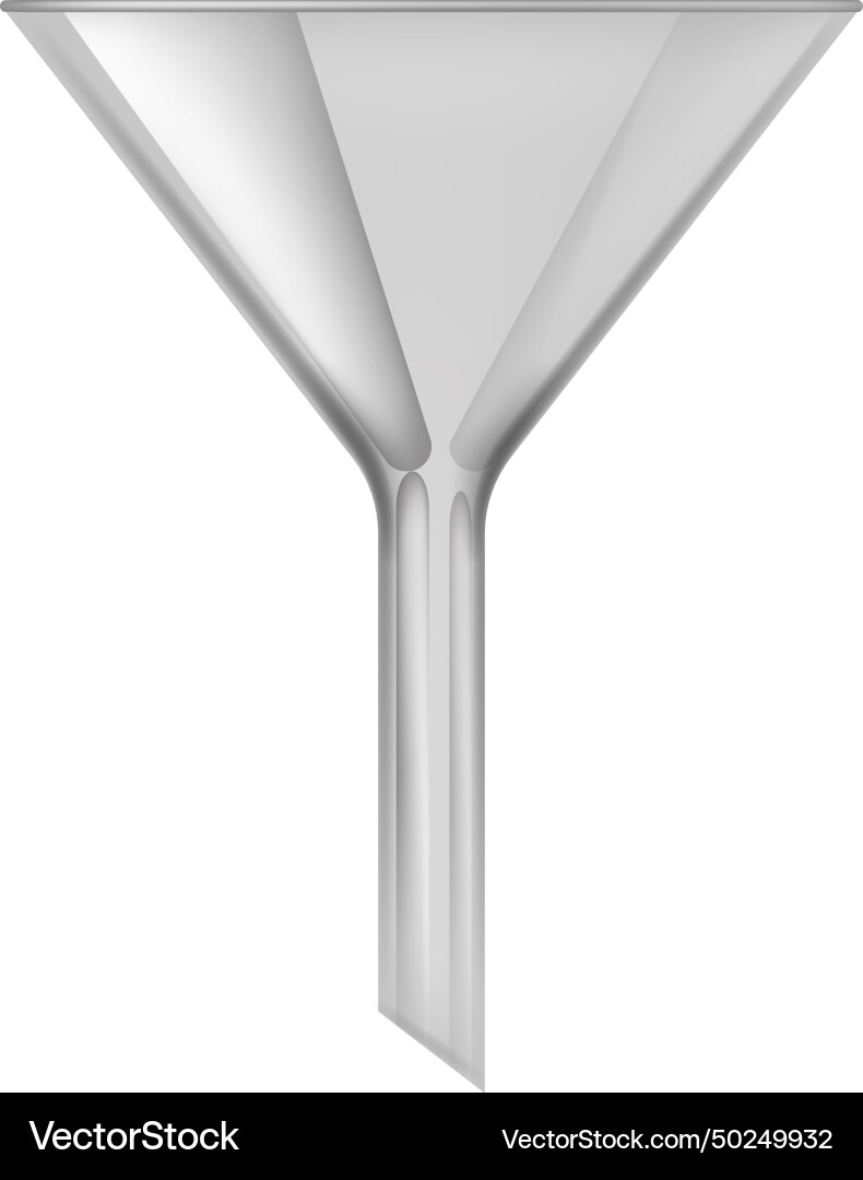 Chemical laboratory glassware funnel Royalty Free Vector