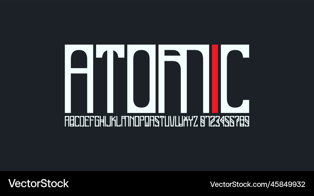 Decorative narrow sans serif font Royalty Free Vector Image