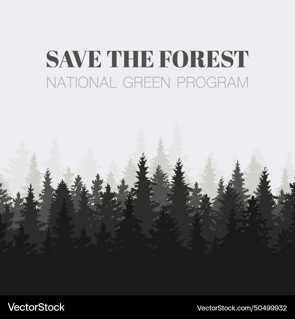 Forest trees background Royalty Free Vector Image