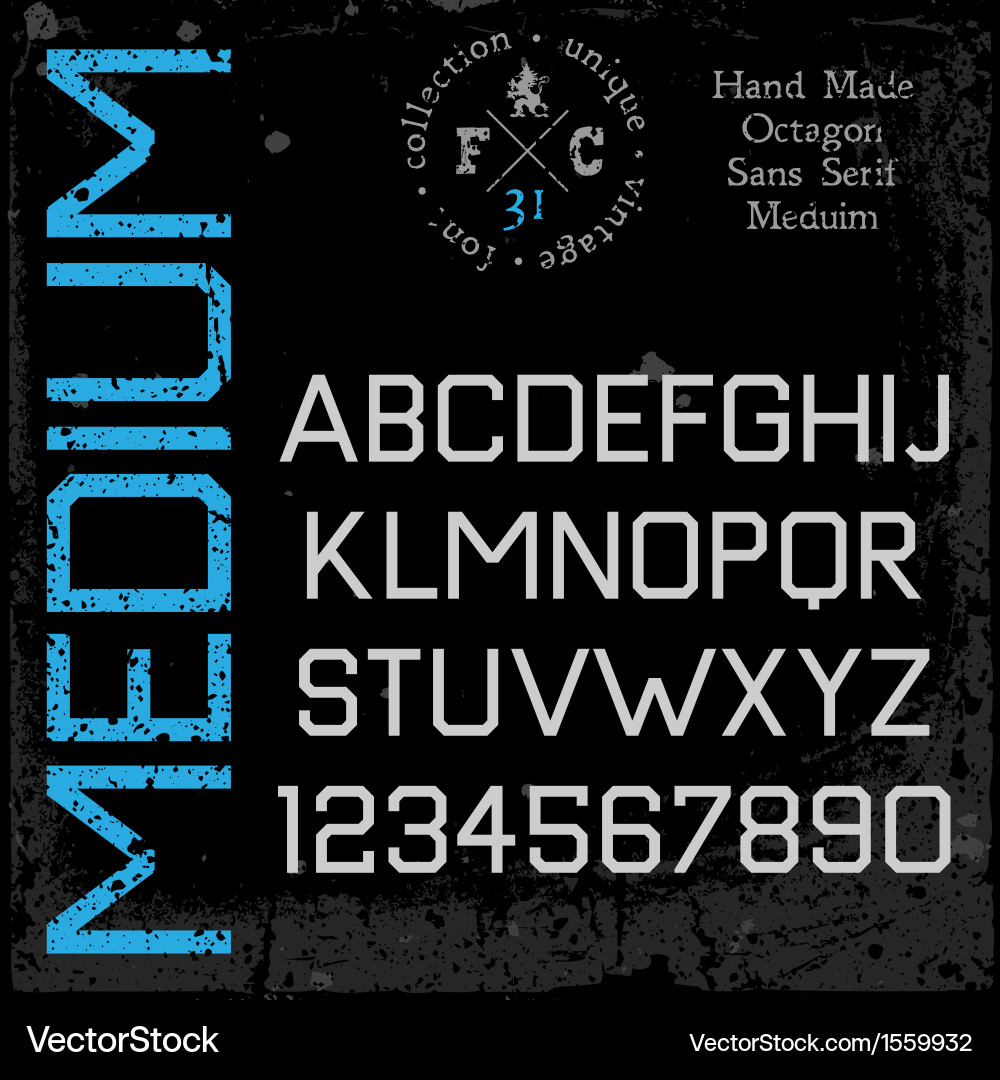 Handmade retro font sans serif Royalty Free Vector Image