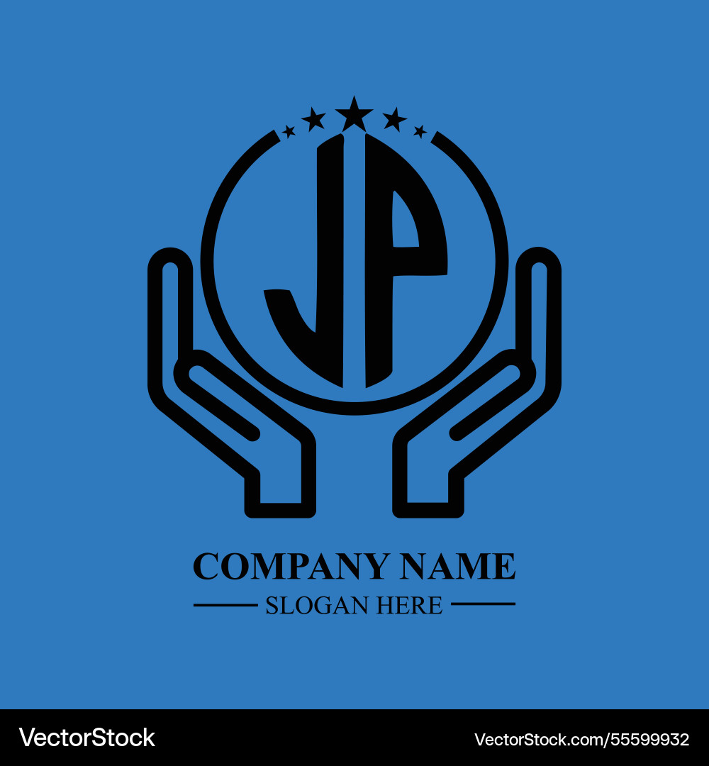 Jp initials modern logo design featuring held Vector Image