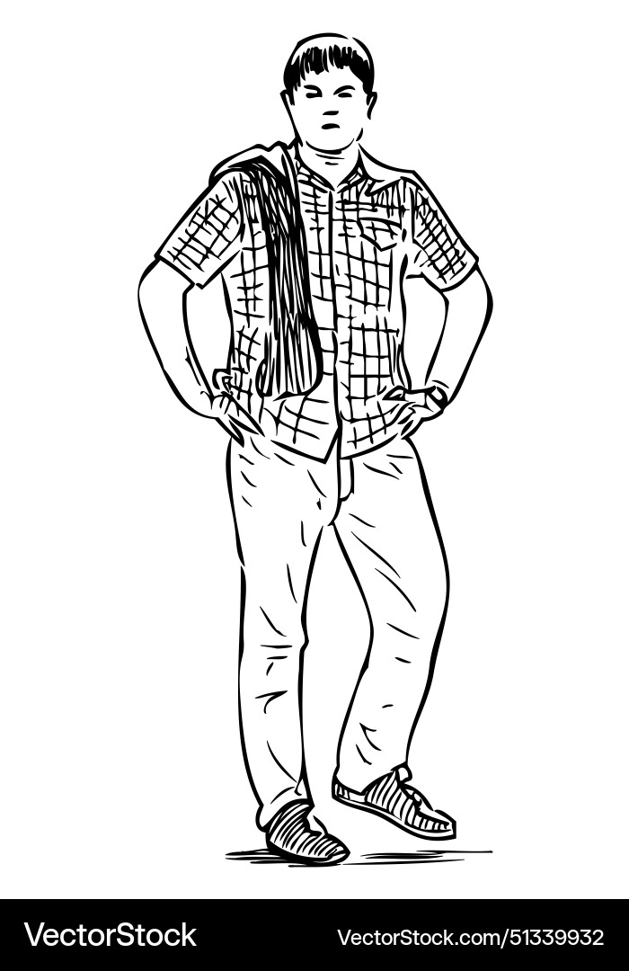 Man aloneyoung people Royalty Free Vector Image