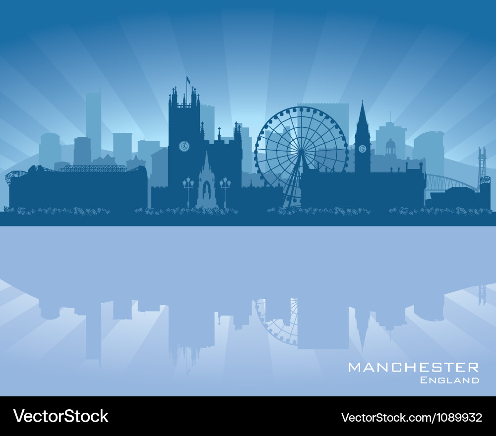 Manchester england skyline Royalty Free Vector Image