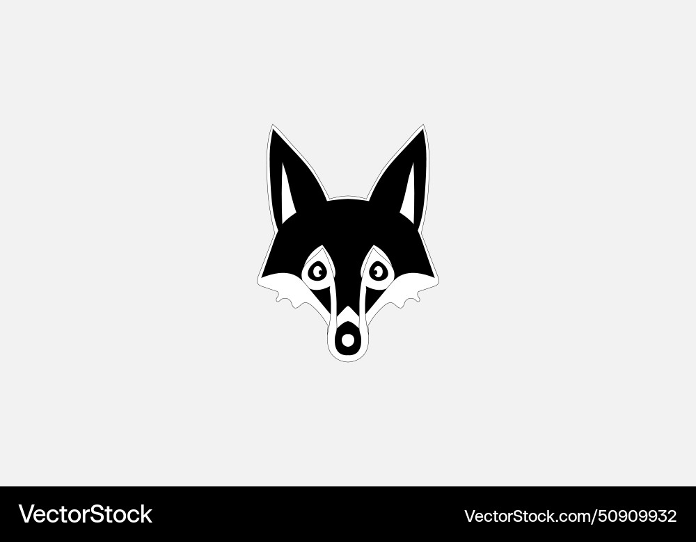 Minimal style cross fox icon design Royalty Free Vector