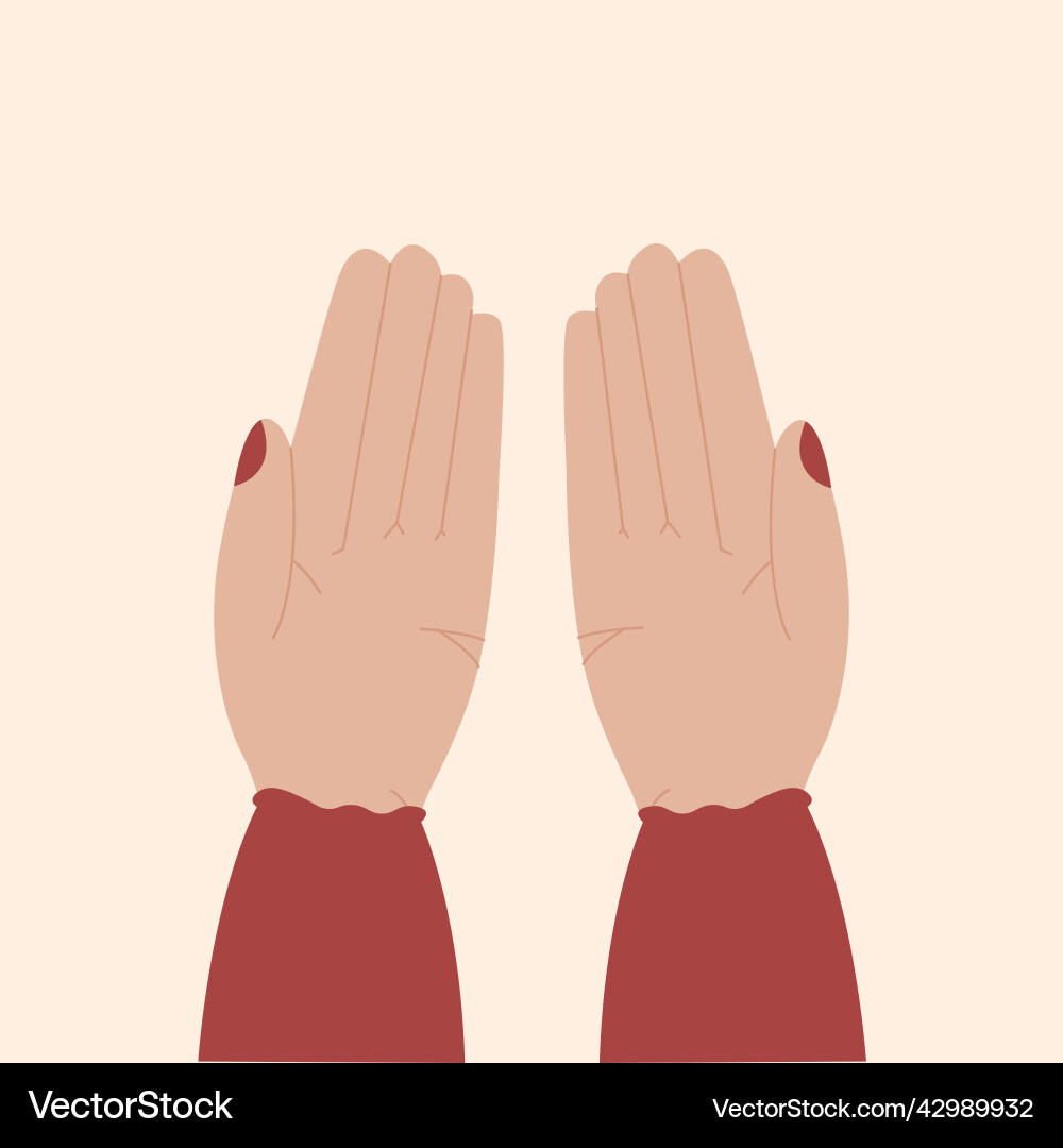 Open hands dua prayer islamic Royalty Free Vector Image