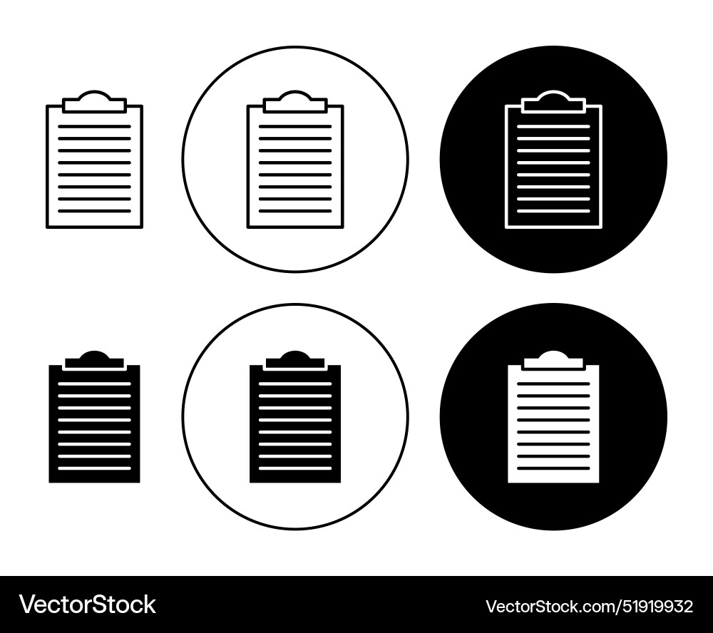 Summary icon collection of outline thin line Vector Image