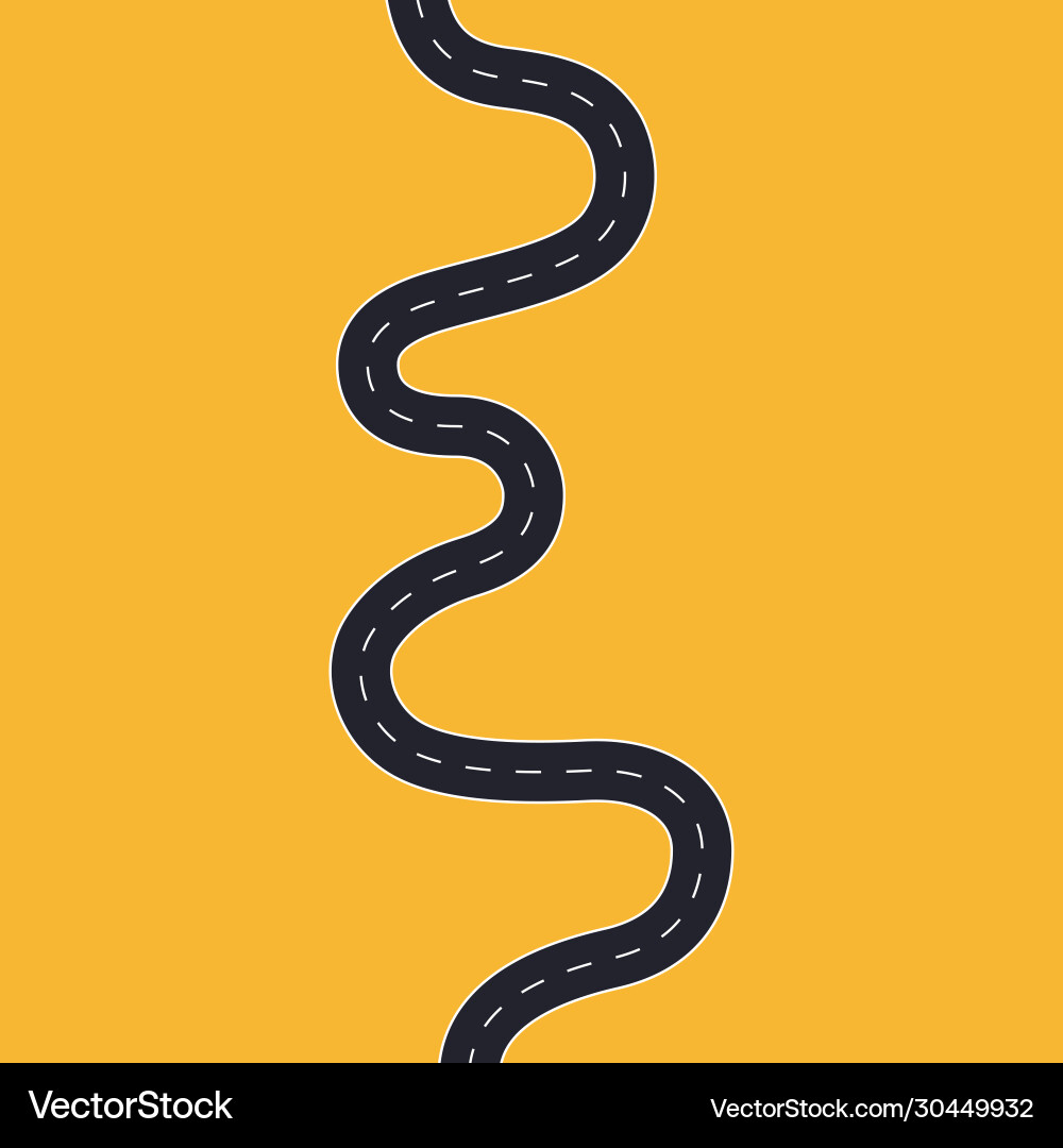 Winding road isolated Royalty Free Vector Image