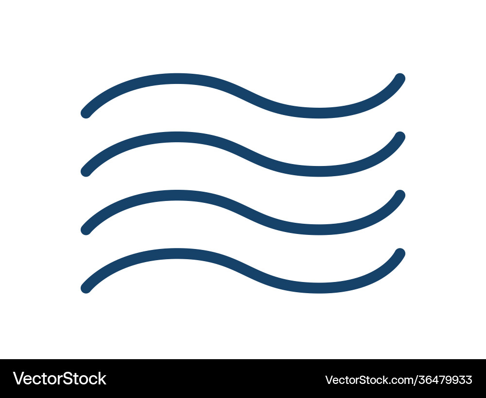 Abstract wiggly icon wind water waves Royalty Free Vector