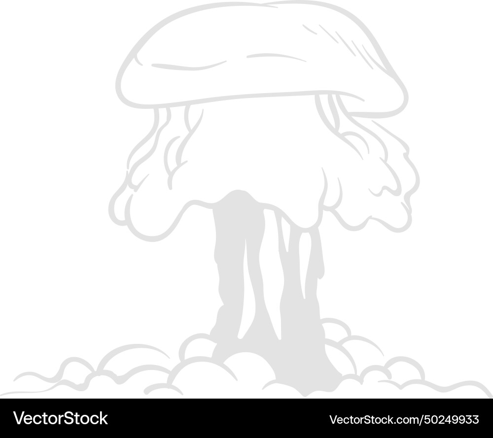 Cartoon explosion effect hand drawn atomic bomb Vector Image