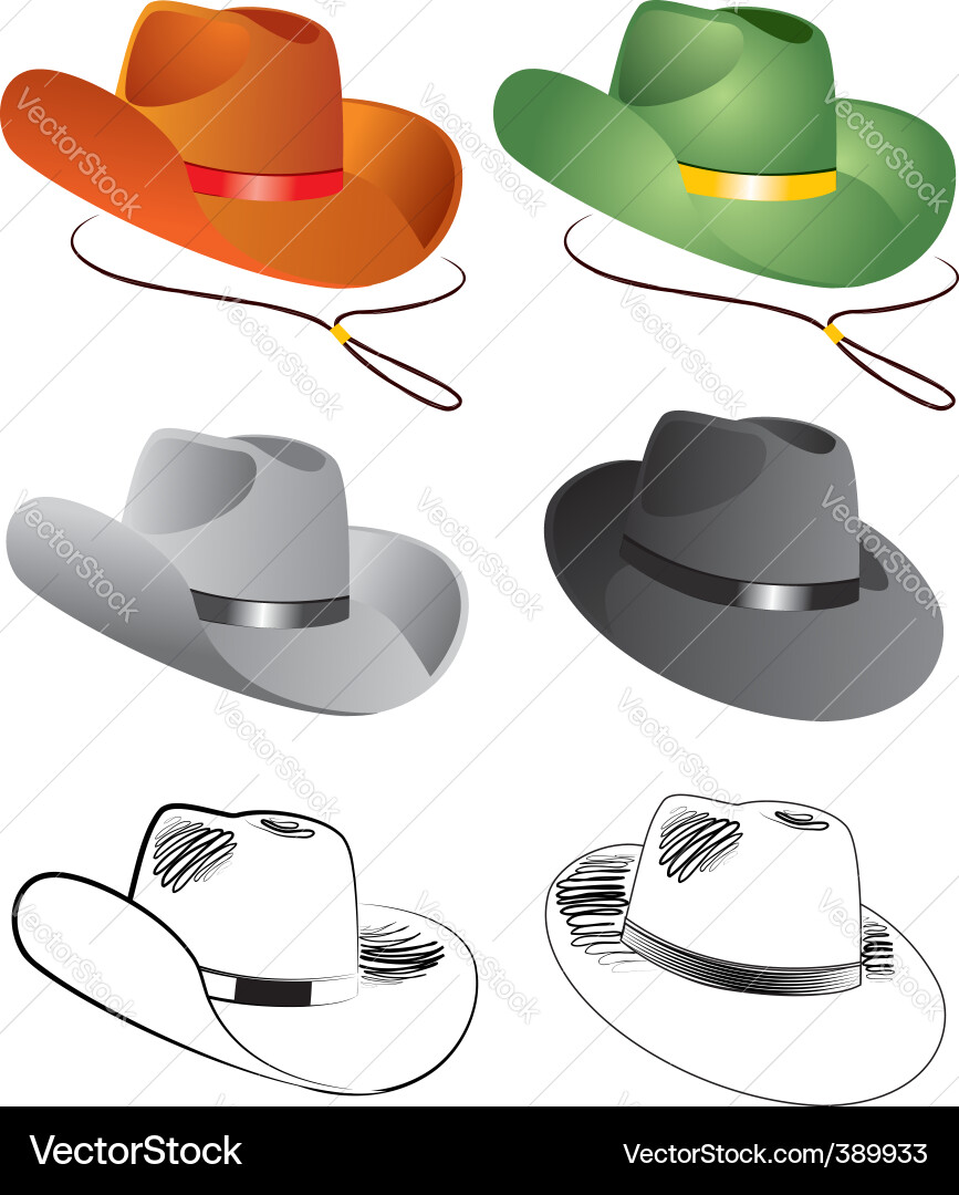 Cowboy hats Royalty Free Vector Image - VectorStock