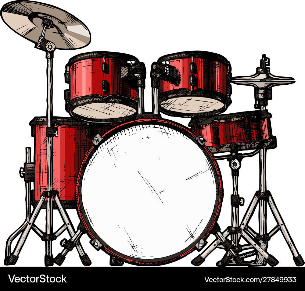 Drum kit Royalty Free Vector Image - VectorStock