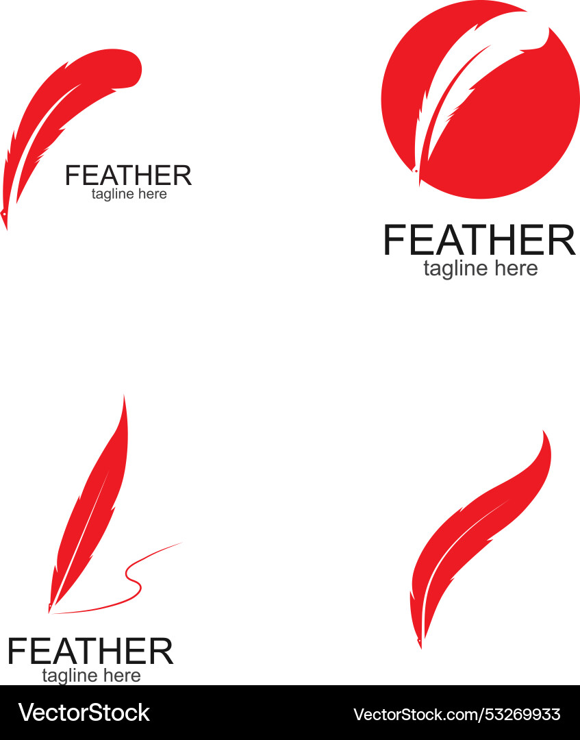 Feather logo Royalty Free Vector Image - VectorStock