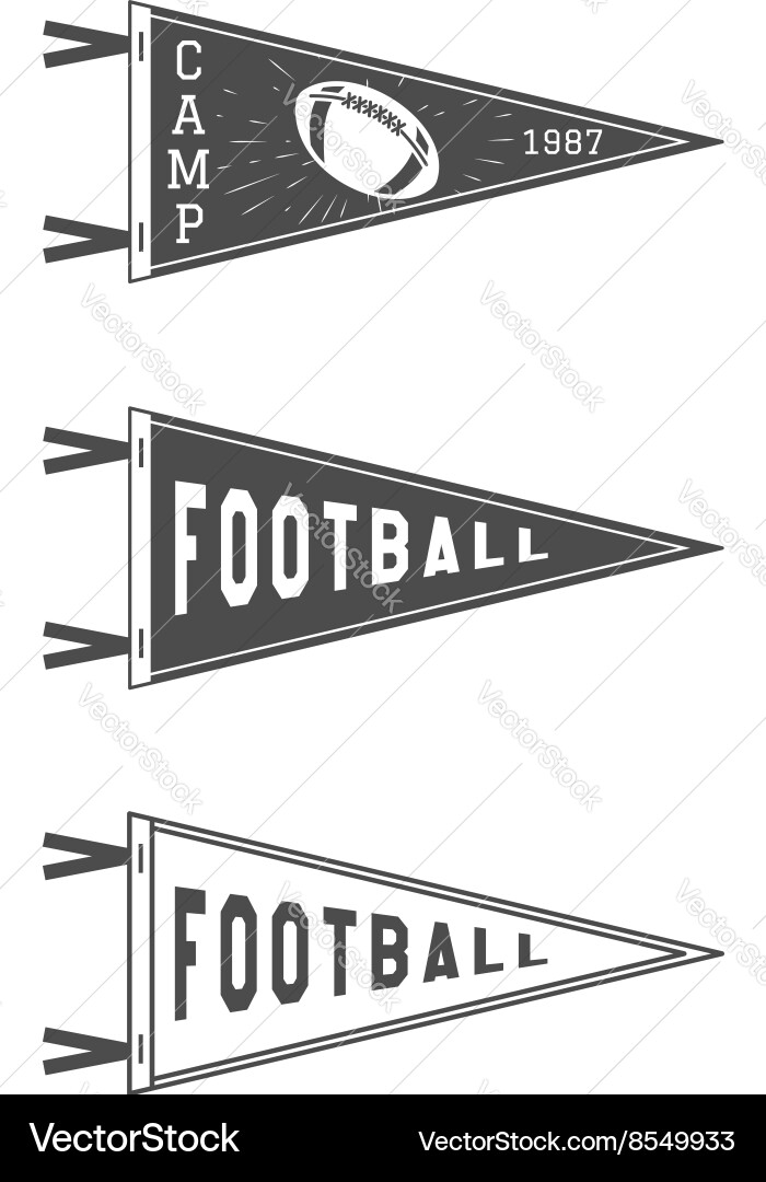 Football Pennant Flags Set Royalty Free Vector Image