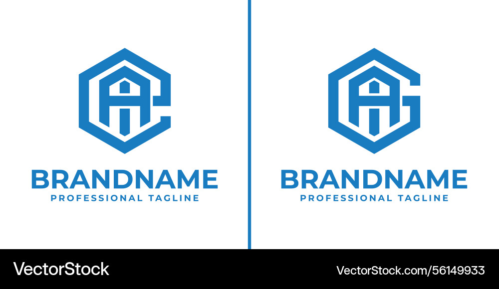 Letters eai and gai hexagon logo for eia aie Vector Image