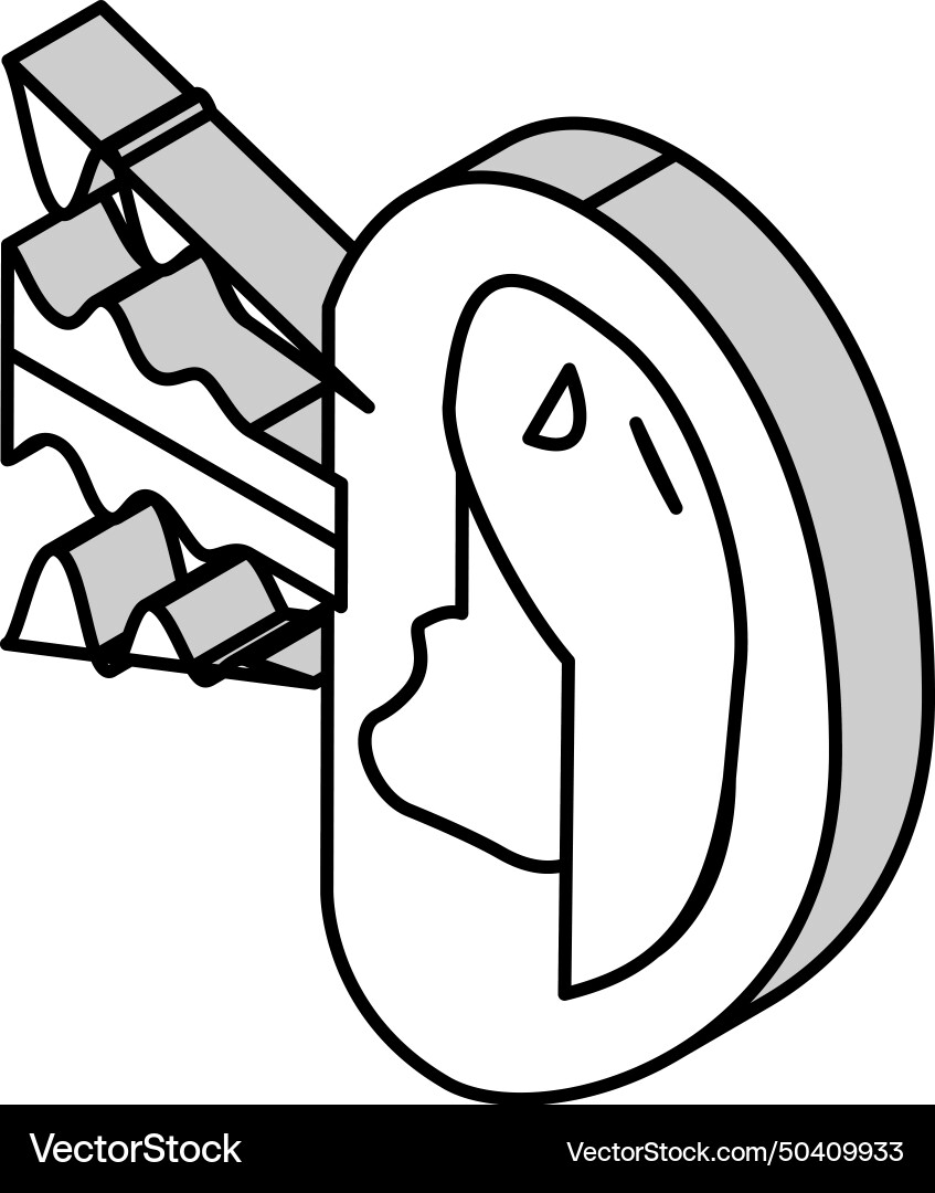 Noise reduction audiologist doctor isometric icon Vector Image