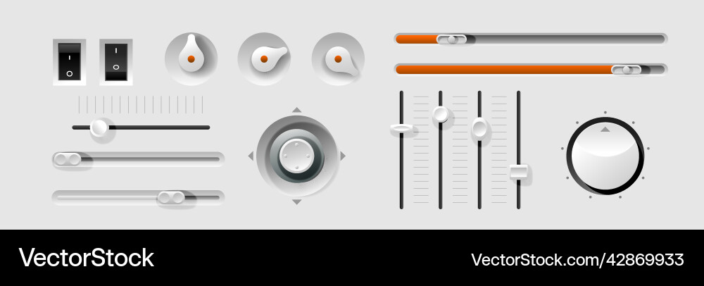 Realistic volume dial metal or plastic radio knob Vector Image