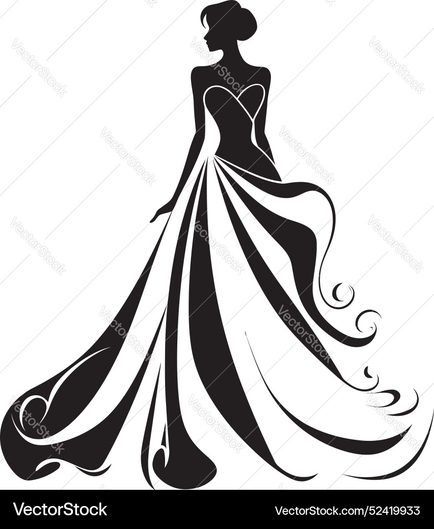 Runway chic womans dress emblem stylish ensemble Vector Image