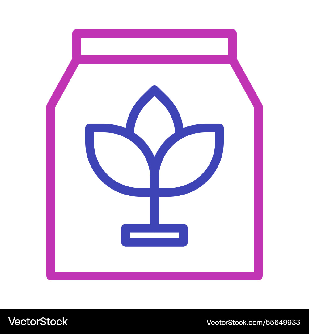 Seed packet icon showing a plant in line style Vector Image