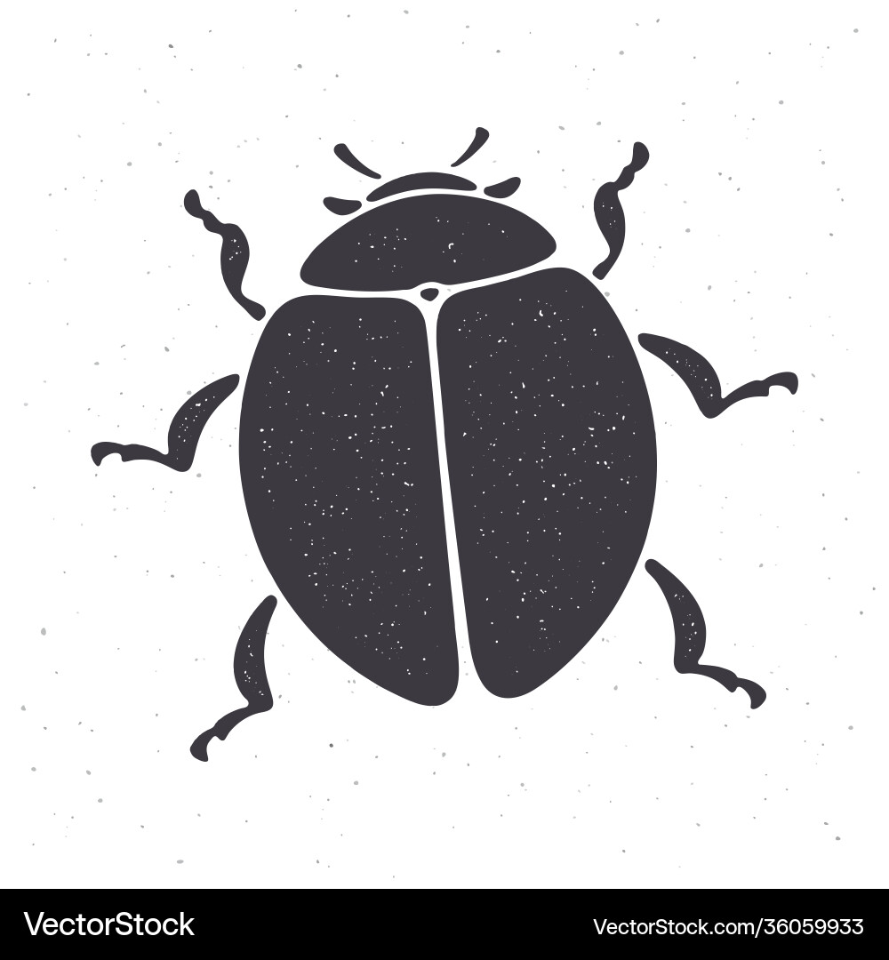 Silhouette bug top view insect in nature Vector Image