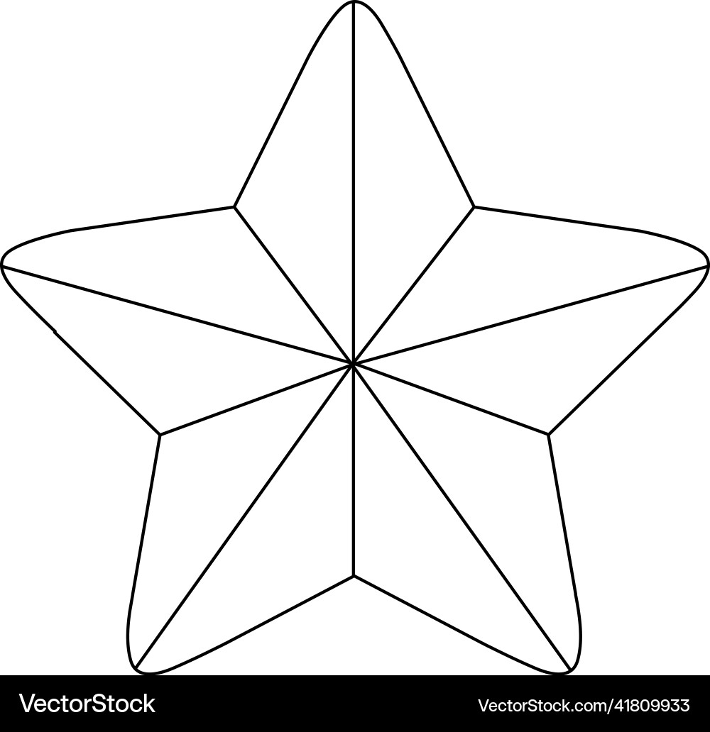 Star doodle outline for colouring Royalty Free Vector Image