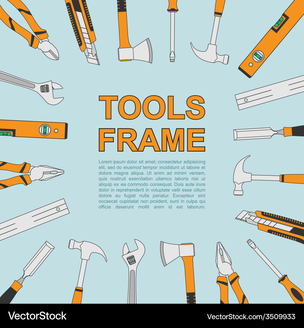 Tools frame 4 Royalty Free Vector Image - VectorStock