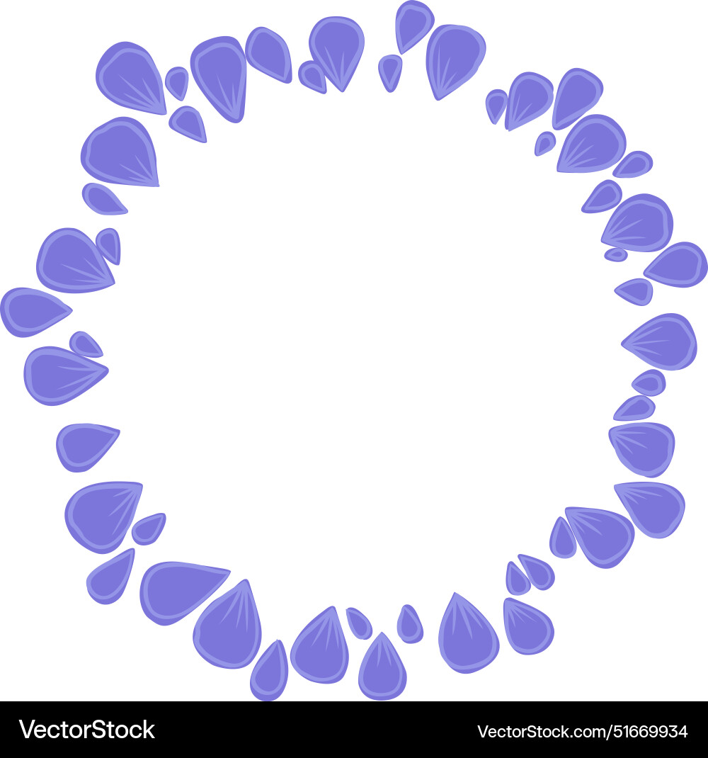 Abstract purple petal flower wreath frame Vector Image
