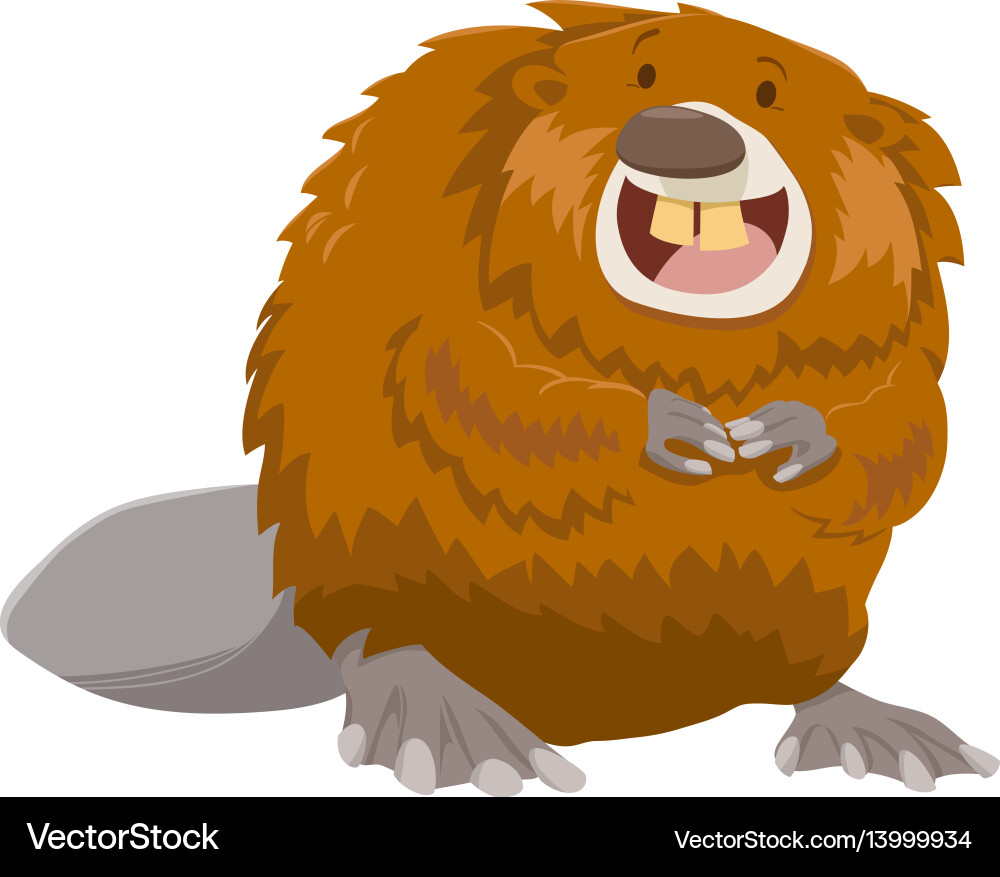 Cartoon Biber Tiercharakter Lizenzfreies Vektorbild