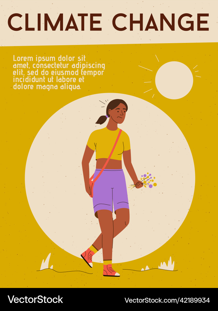 Climate change concept character design Royalty Free Vector