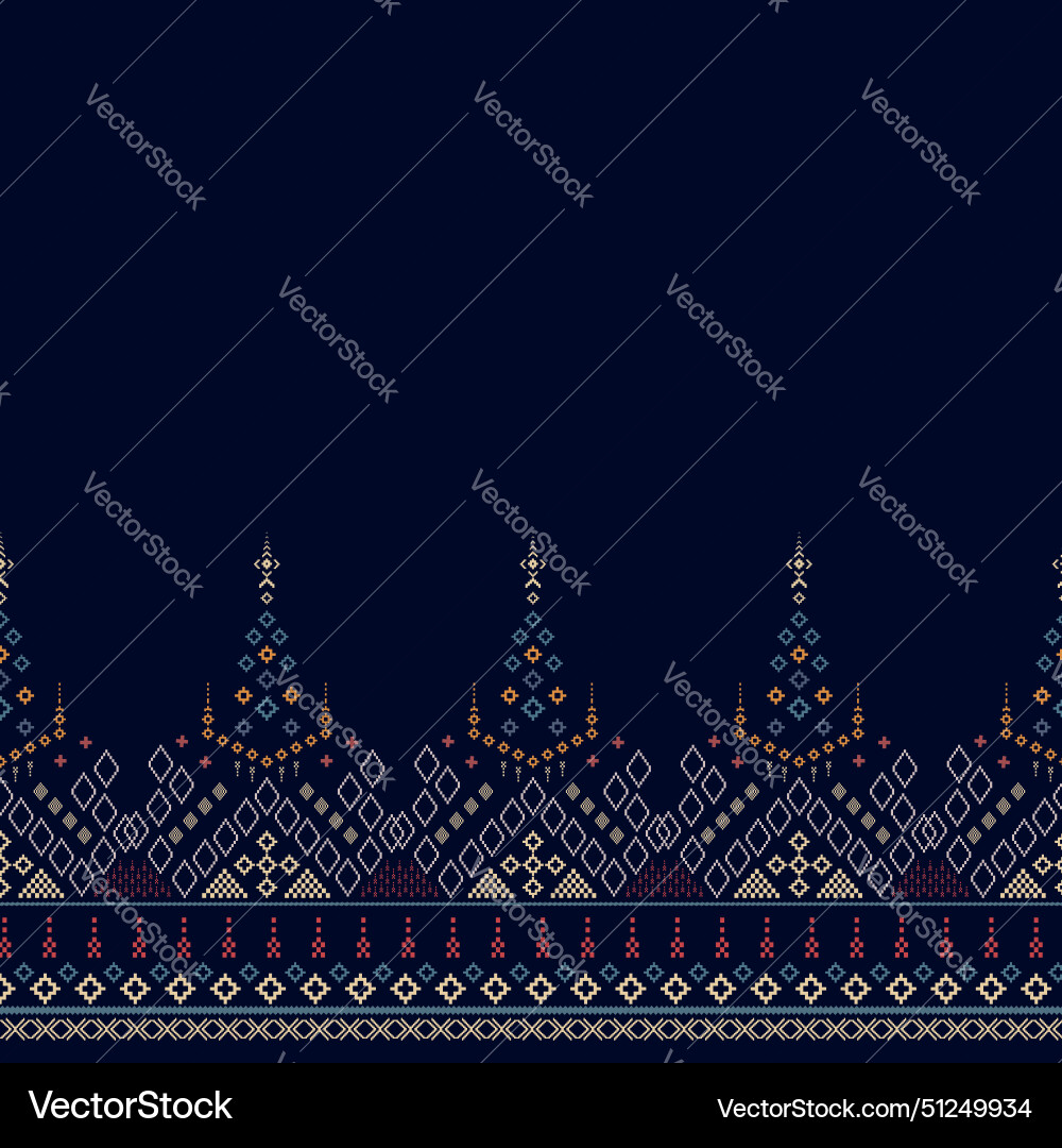 Cross stitch clothes pattern in colorful Vector Image