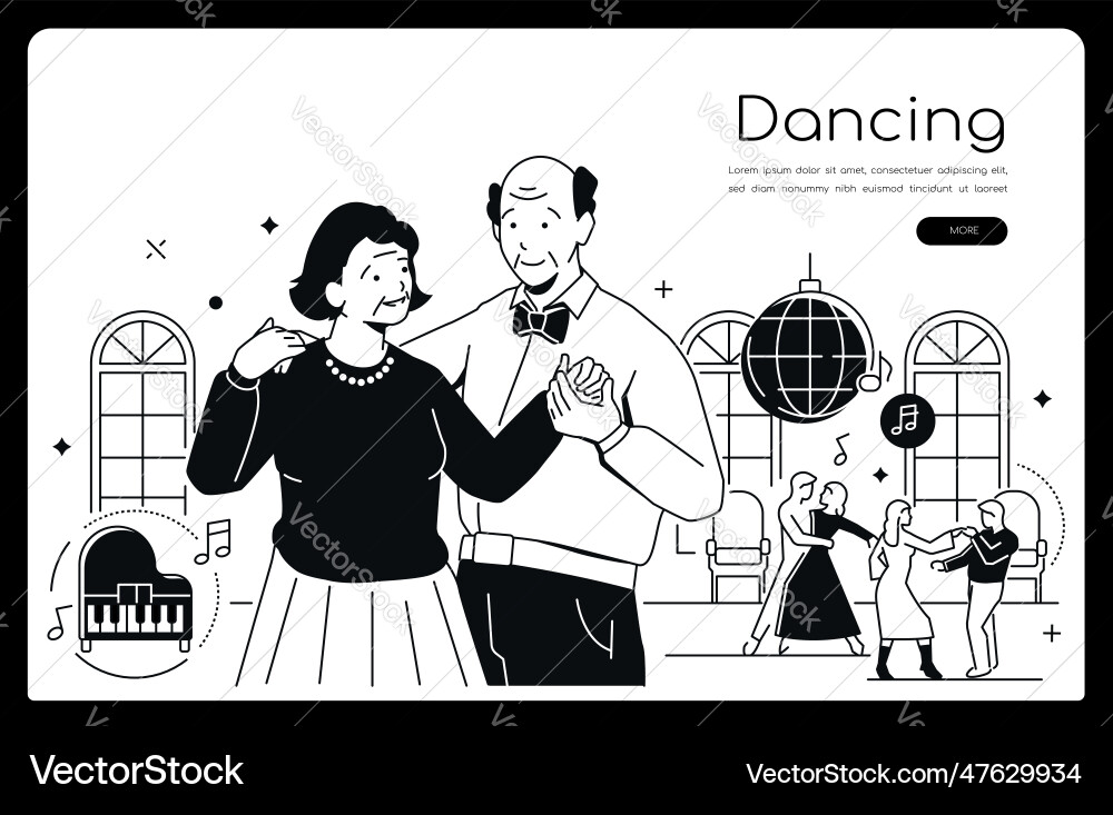 Dancing - modern line design style banner Vector Image