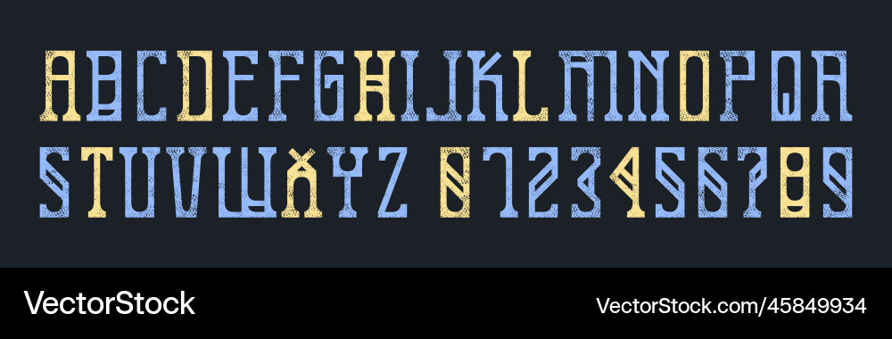 Decorative narrow serif font Royalty Free Vector Image