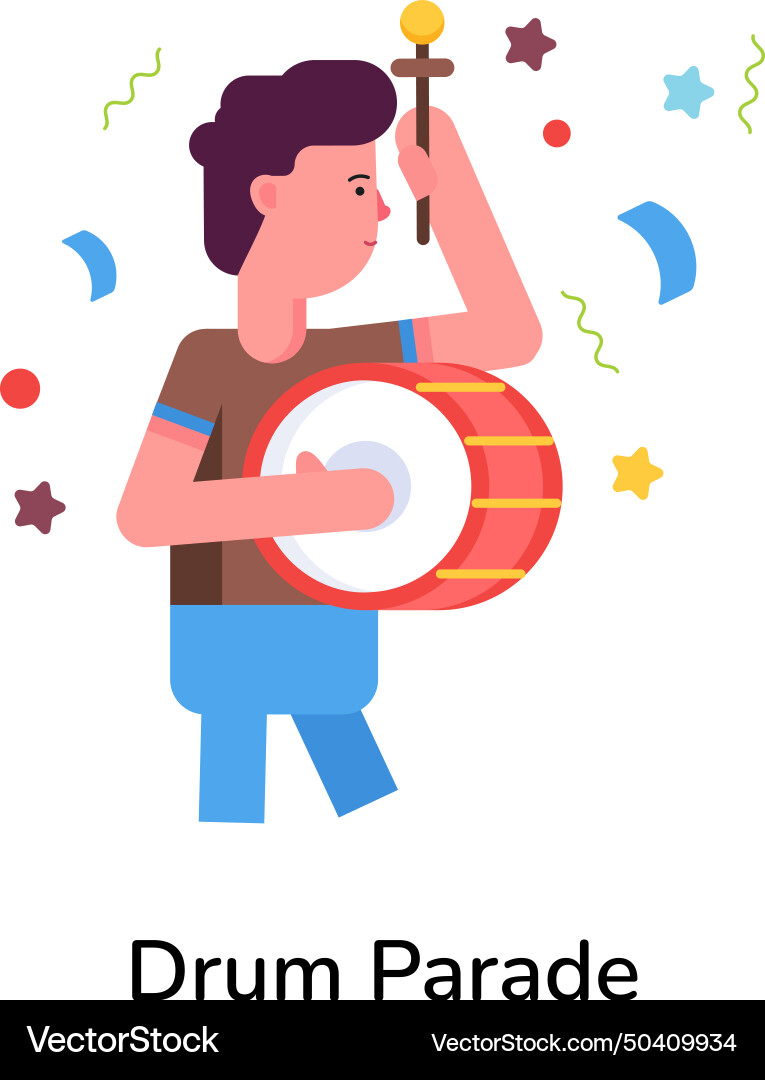Drum parade Royalty Free Vector Image - VectorStock