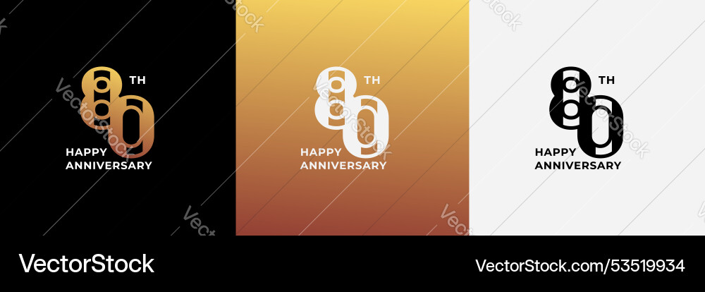 Logo 80th 80 years happy anniversary creative Vector Image