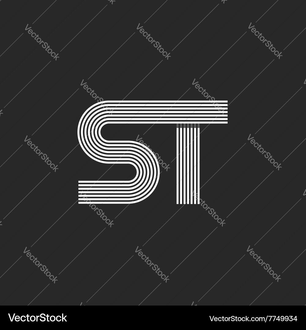 Logo st letters combination hipster monogram s Vector Image