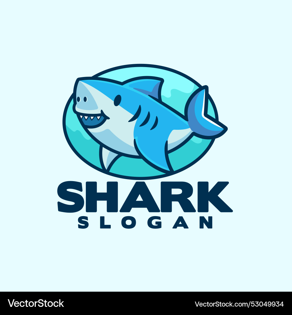 Shark logo mascot cartoon design Royalty Free Vector Image