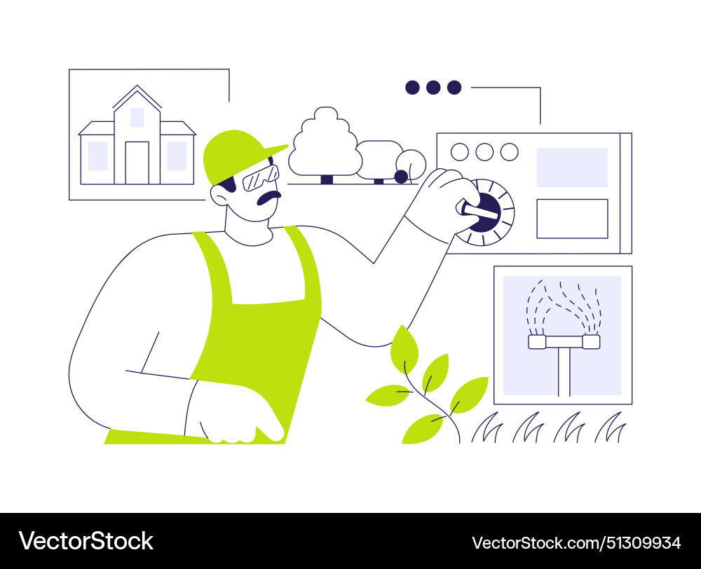 Smart irrigation controller abstract concept Vector Image