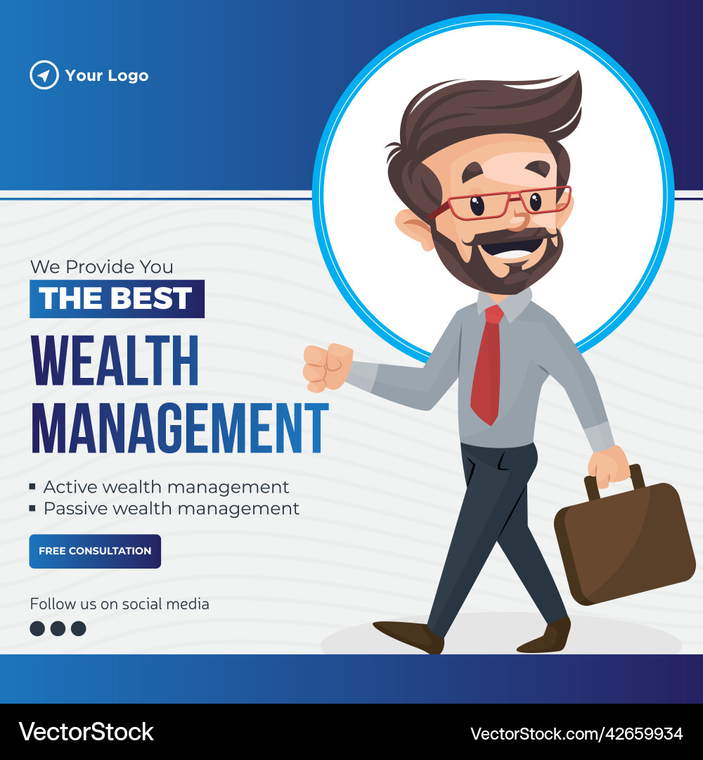 Wealth management banner design template Vector Image