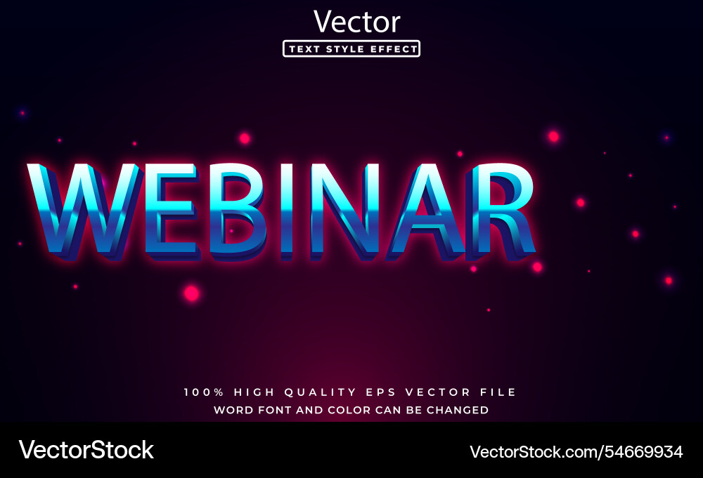 Webinar 3d text effect Royalty Free Vector Image