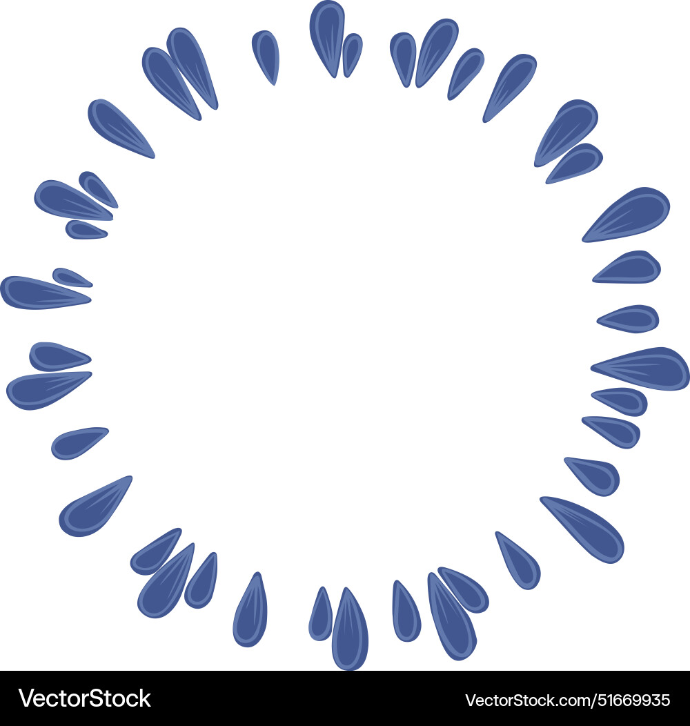 Abstract blue petal flower wreath frame Royalty Free Vector
