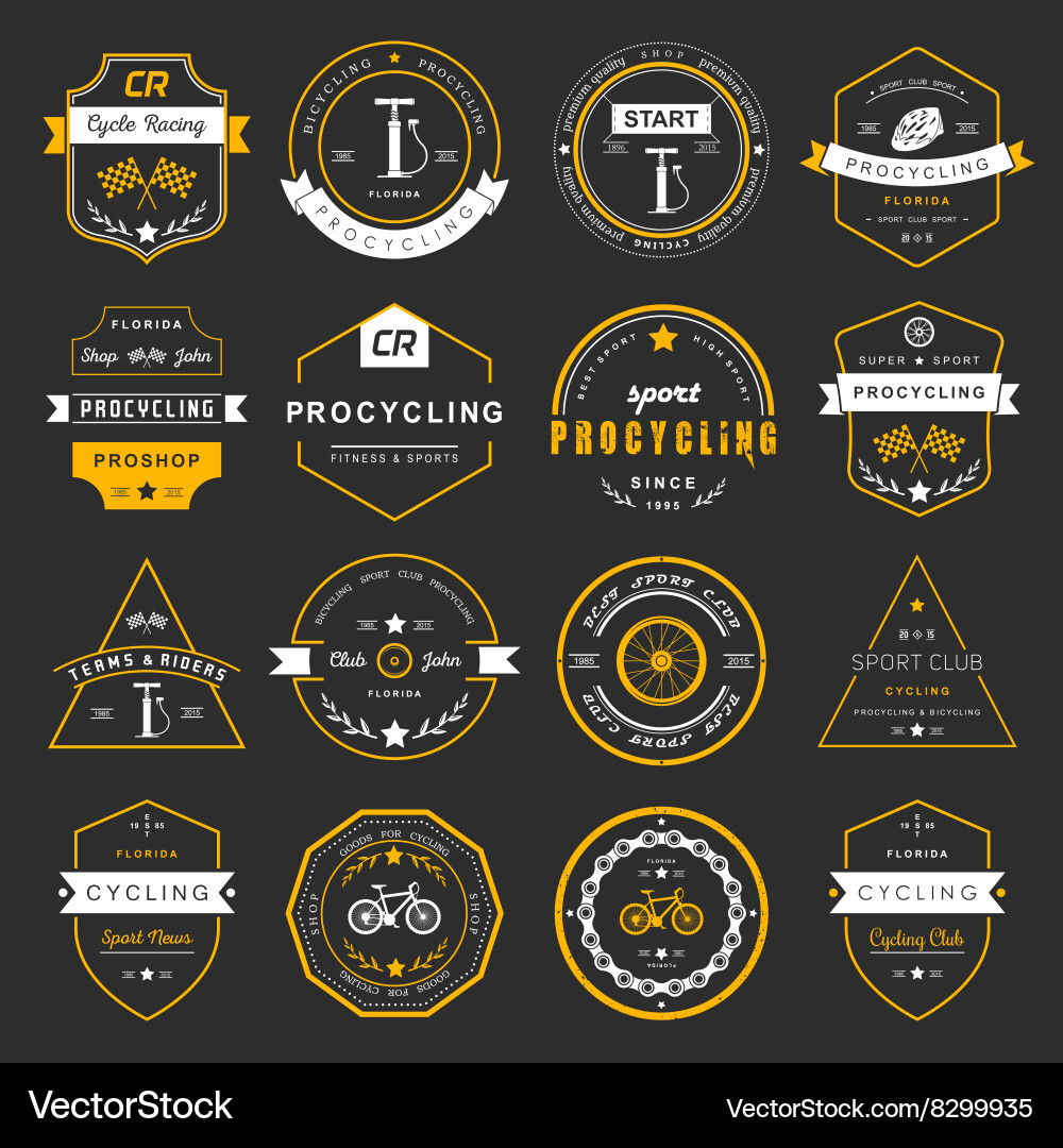 Badges and logos cycling Royalty Free Vector Image